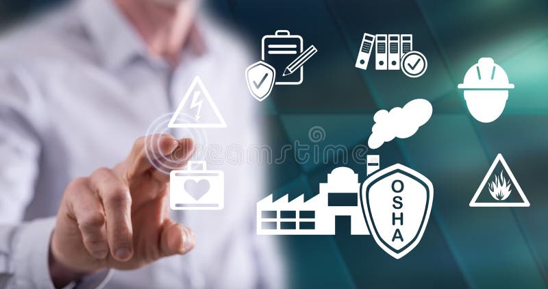 Man Touching an Osha Concept Stock Photo - Image of professional ...