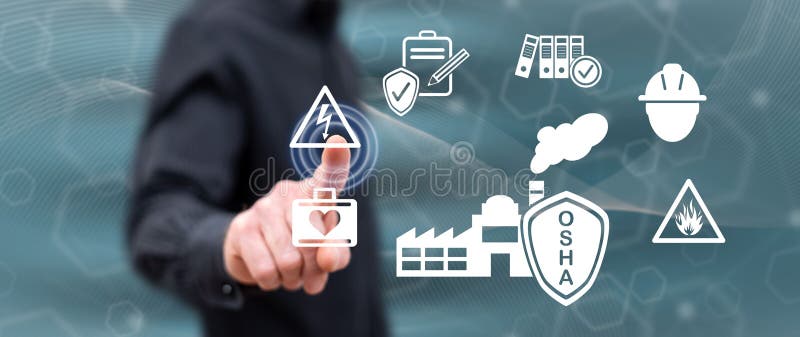 Man Touching an Osha Concept Stock Photo - Image of occupational ...