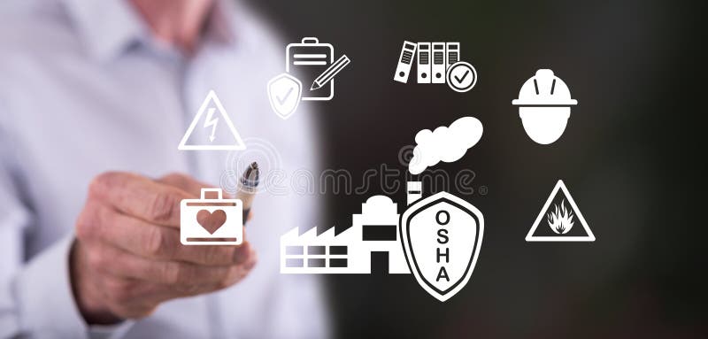 Man Touching an Osha Concept Stock Photo - Image of symbol, industry ...