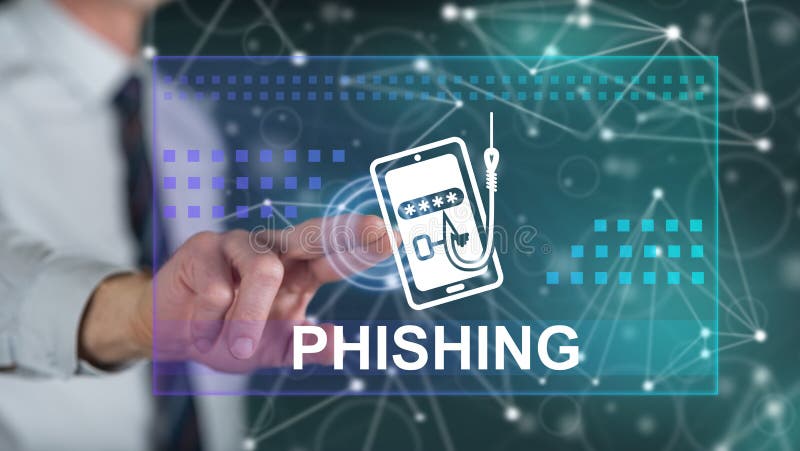 Phishing Concept on a Computer Monitor Stock Image - Image of risk ...
