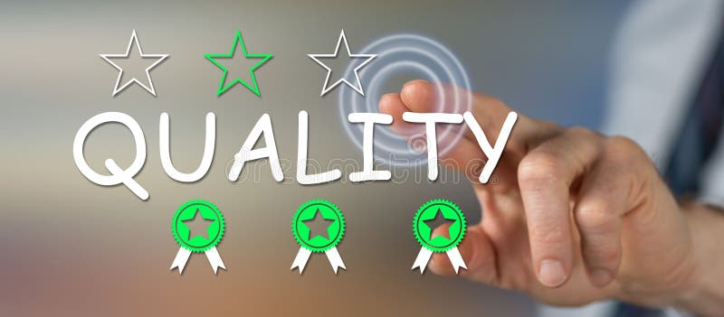 Man Touching a Quality Concept Stock Image - Image of customer ...