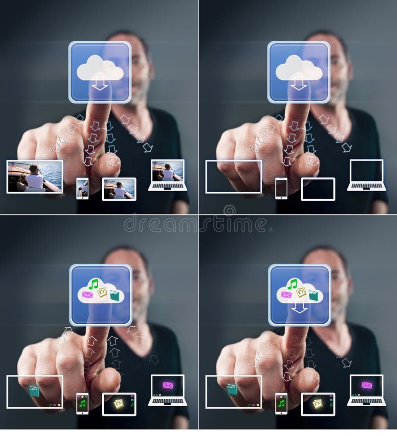 Man touching screen icons stock photo. Image of adult - 22711666