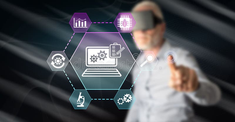 Man Touching a Software Testing Concept Stock Photo - Image of concept ...