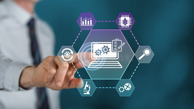 Man Touching a Software Testing Concept Stock Image - Image of ...