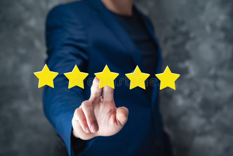 Man touching in stars stock photo. Image of customer - 195672942