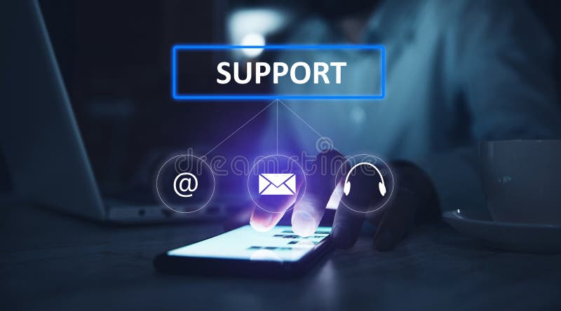 Man Touching Support in Screen Stock Image - Image of modern, display ...