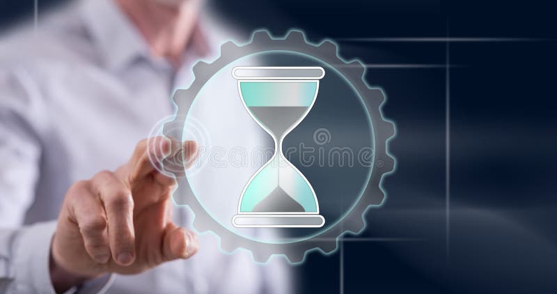 Time Management Concept With Man Using A Tablet Stock Photo - Image of ...