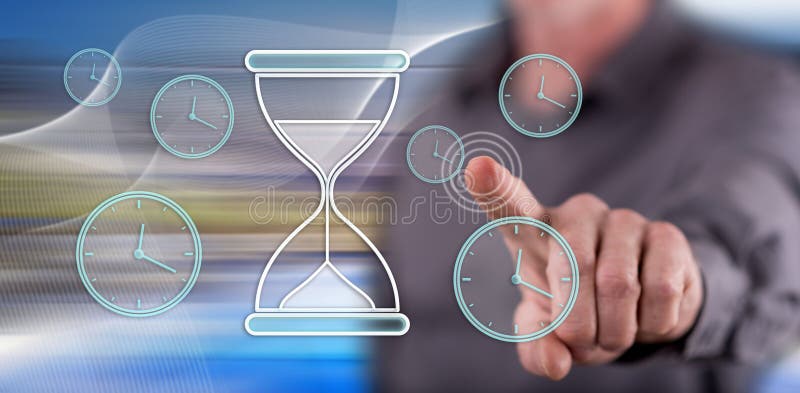 Time Management Concept with Man Using a Tablet Stock Photo - Image of ...