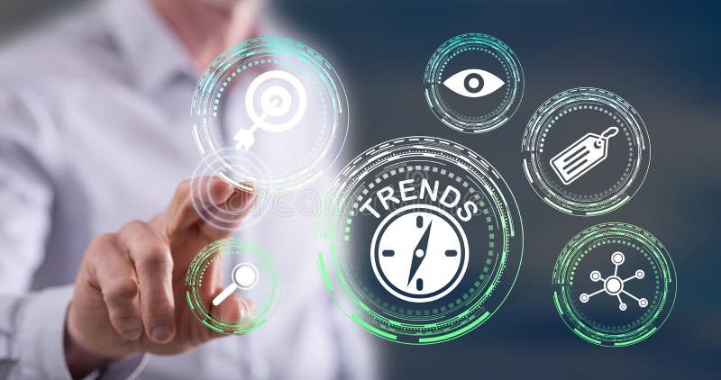 Man Touching a Trends Concept Stock Image - Image of touch, vision ...