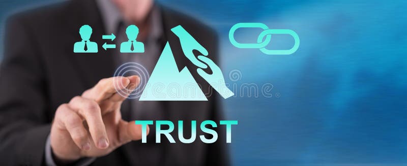 Man Touching a Trust Concept Stock Image - Image of person, team: 258941767