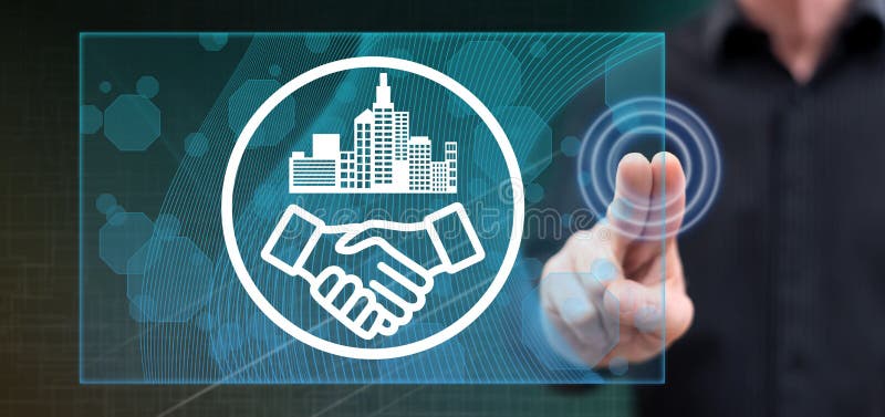 Man Touching a Trust Concept Stock Photo - Image of success, touch ...