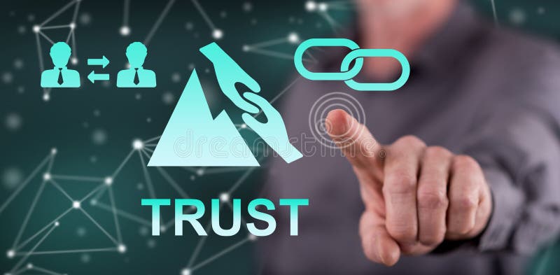 Man Touching a Trust Concept Stock Image - Image of deal, relationship ...