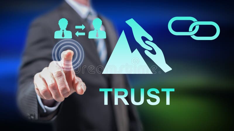 Man Touching a Trust Concept Stock Photo - Image of respect, success ...