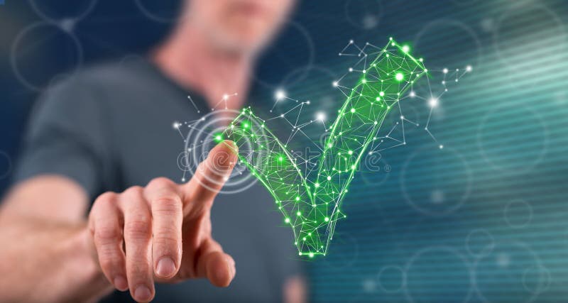 Man Touching a Validation Concept Stock Photo - Image of correct, sign ...
