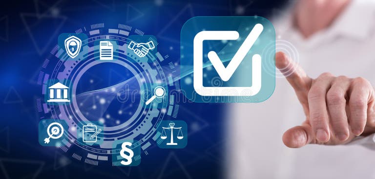 Man Touching a Validation Concept Stock Image - Image of screen, valid ...