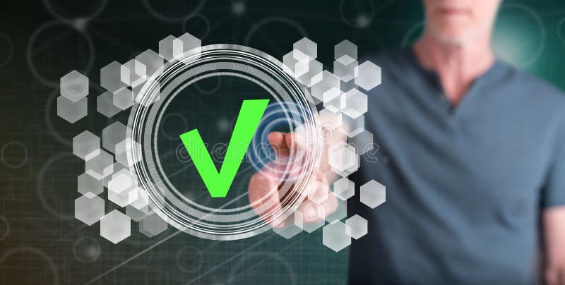 Man Touching a Validation Process Concept Stock Photo - Image of system ...