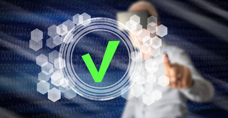 Man Touching a Validation Process Concept Stock Image - Image of ...