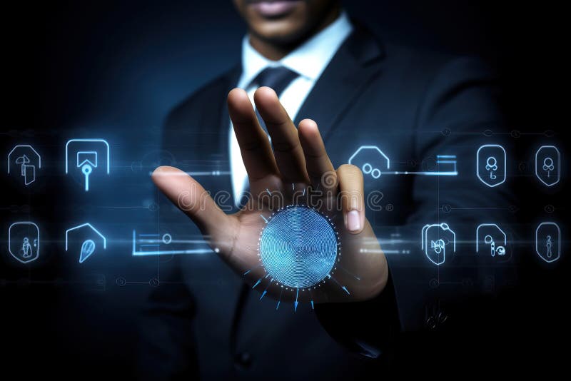 Man Touching a Virtual Technology Concept. Science and Artificial ...