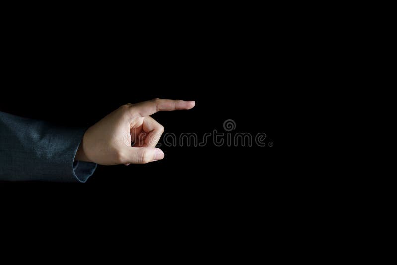 Man Touching Visual Screen with His Finger Stock Image - Image of print ...