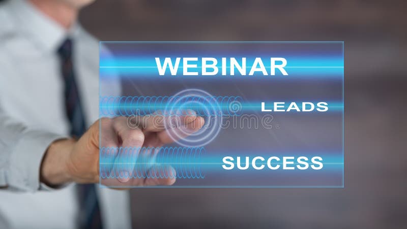 Man Touching a Webinar Concept Stock Image - Image of webinars ...