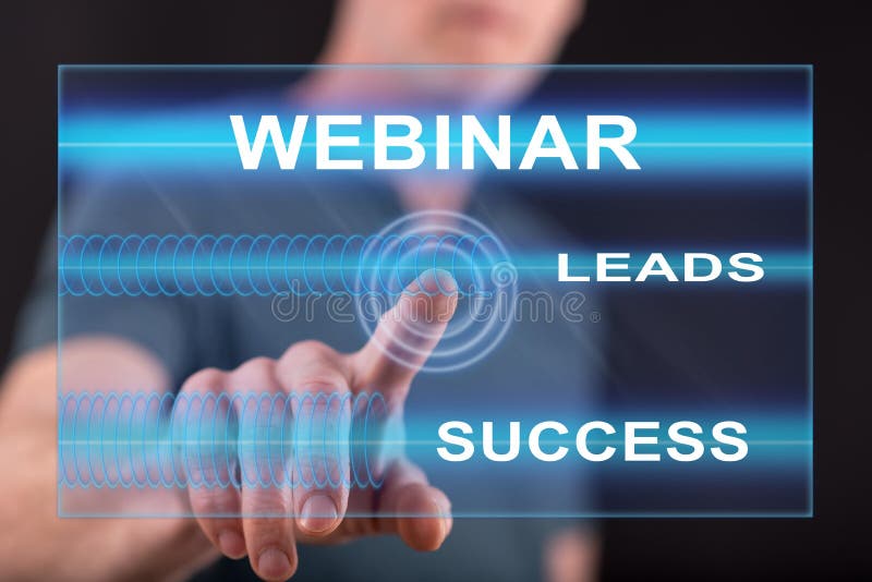 Man Touching a Webinar Concept on a Touch Screen Stock Image - Image of ...