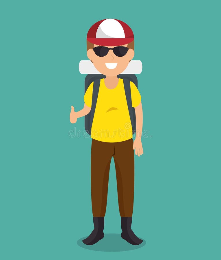 Man Tourist Avatar Character Stock Illustration - Illustration of ...