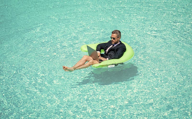 Man Trader Work and Relax with Computer. Photo of Man Trader Work and ...