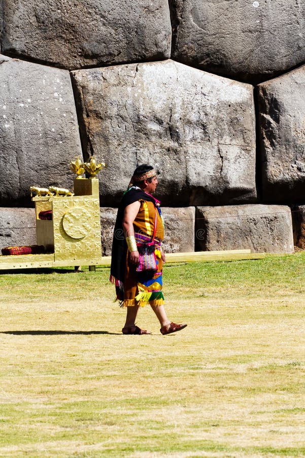 Man in Traditional Costume Inti Raymi Celebration Cusco Peru Editorial ...