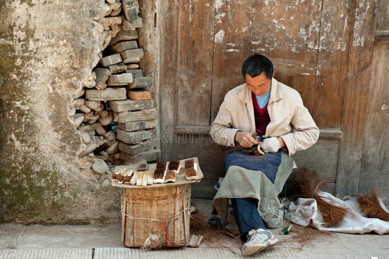 Man and Traditional Hand Tools Stock Photo - Image of hand, manual ...