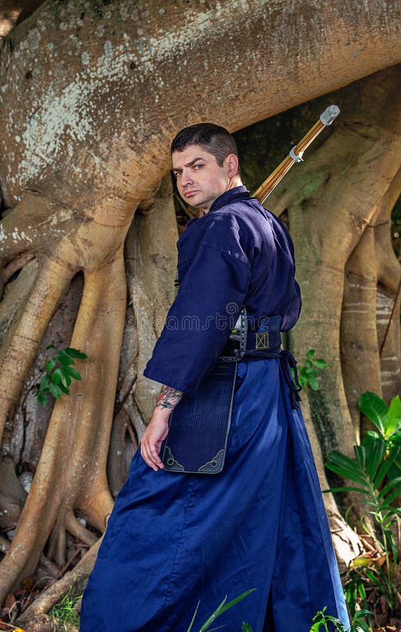 Man in Traditional Kendo Uniform Stock Photo - Image of skillful ...