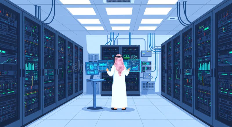 Isometric Data Center Server Room Technology Stock Illustration ...