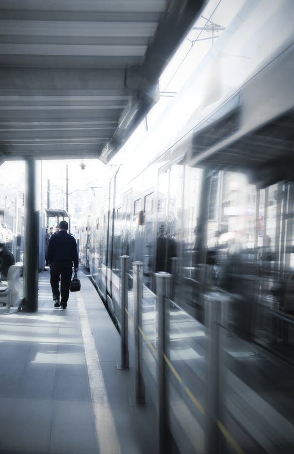 Man at the train station stock image. Image of group - 15336091