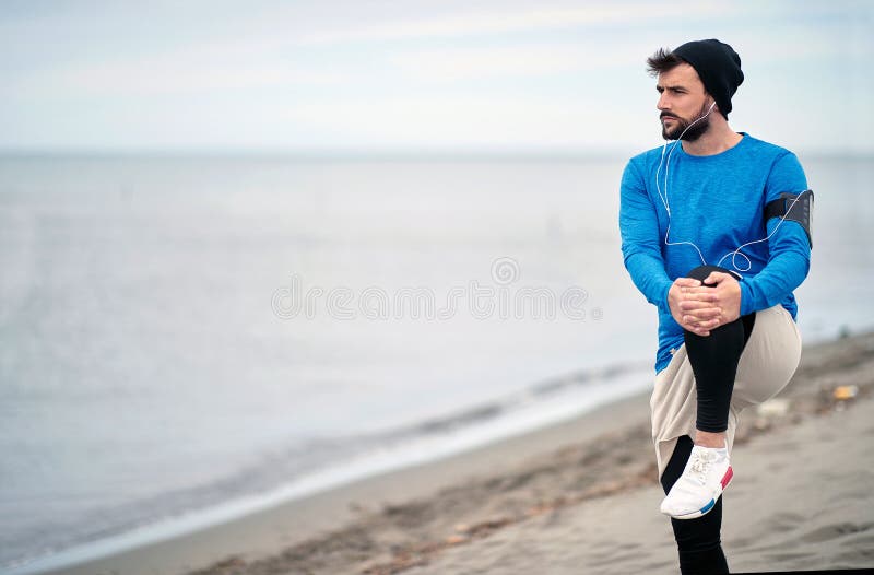 Man Training Alone; Active Lifestyle Concept Stock Photo - Image of ...