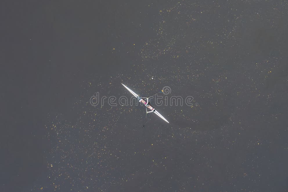 Man Training on Canoe in Isolation on the River Clyde Stock Photo ...
