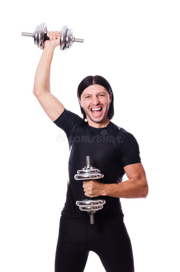 Man Training with Dumbbells Stock Image - Image of male, adult: 36368993
