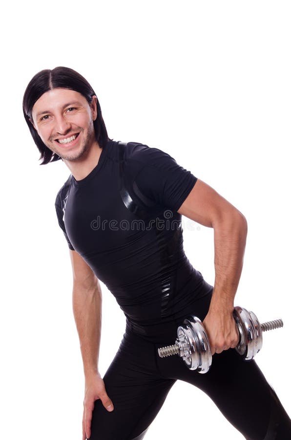 Man Training with Dumbbells Stock Image - Image of active, training ...