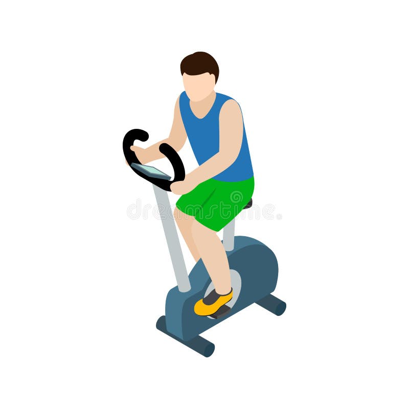 Man Training on Simulator Icon, Isometric 3d Style Stock Illustration ...