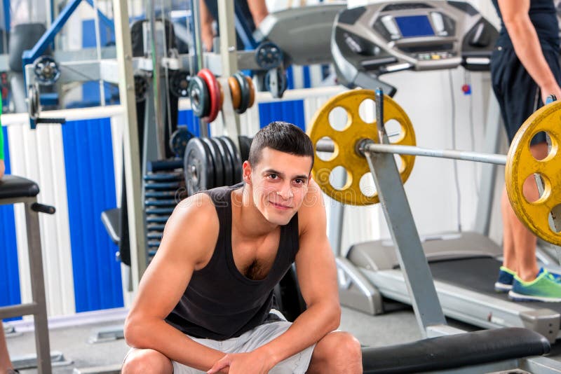 Man training in the gym. stock image. Image of body, equipment - 69699075