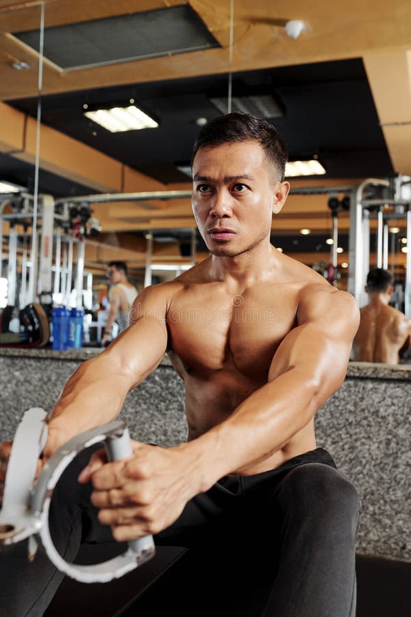 Bodybuilder Training with Dumbbell Stock Image - Image of weight, young ...