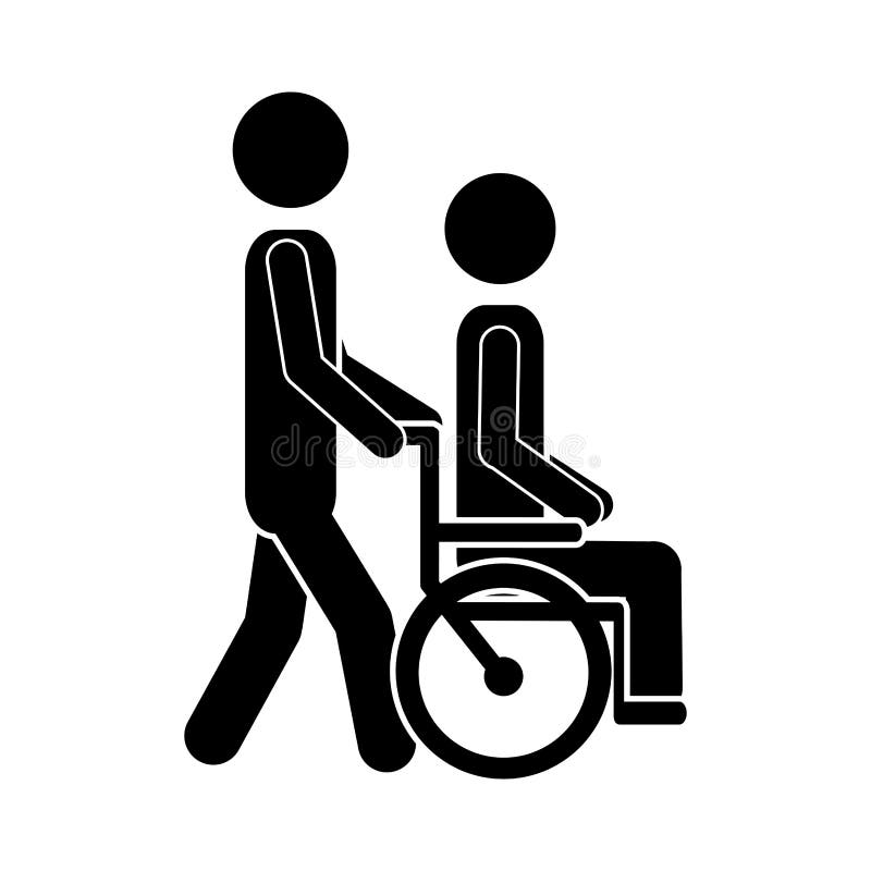 Person Pushing Wheelchair Stock Illustrations – 309 Person Pushing ...