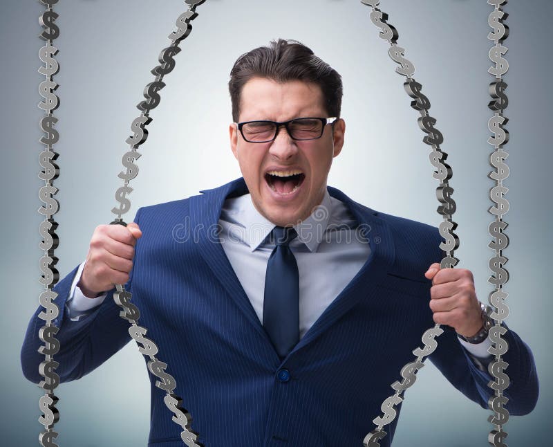 Man Trapped in Prison with Dollars Stock Photo - Image of illegal ...