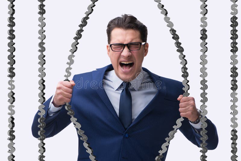 The Man Trapped in Prison with Dollars Stock Photo - Image of cage ...