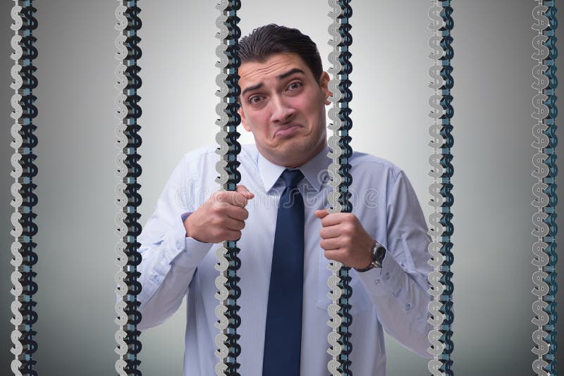 The Man Trapped in Prison with Dollars Stock Image - Image of guilty ...