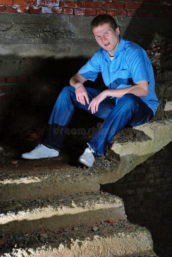 Man with trash stock image. Image of looking, male, horror - 15312793