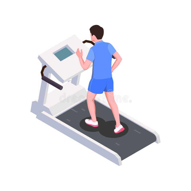 Man on Treadmill Icon stock vector. Illustration of health - 230916490