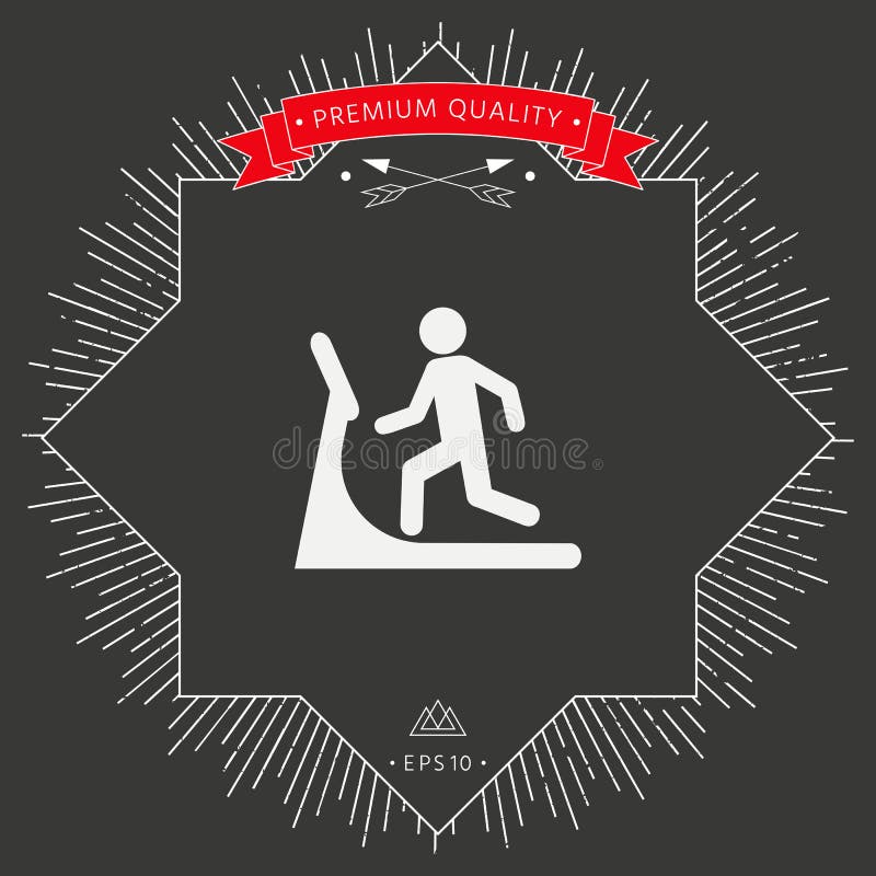 Man on treadmill icon stock vector. Illustration of background - 115543972