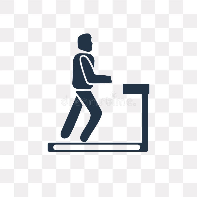 Man on Treadmill Vector Icon Isolated on Transparent Background, Man on ...