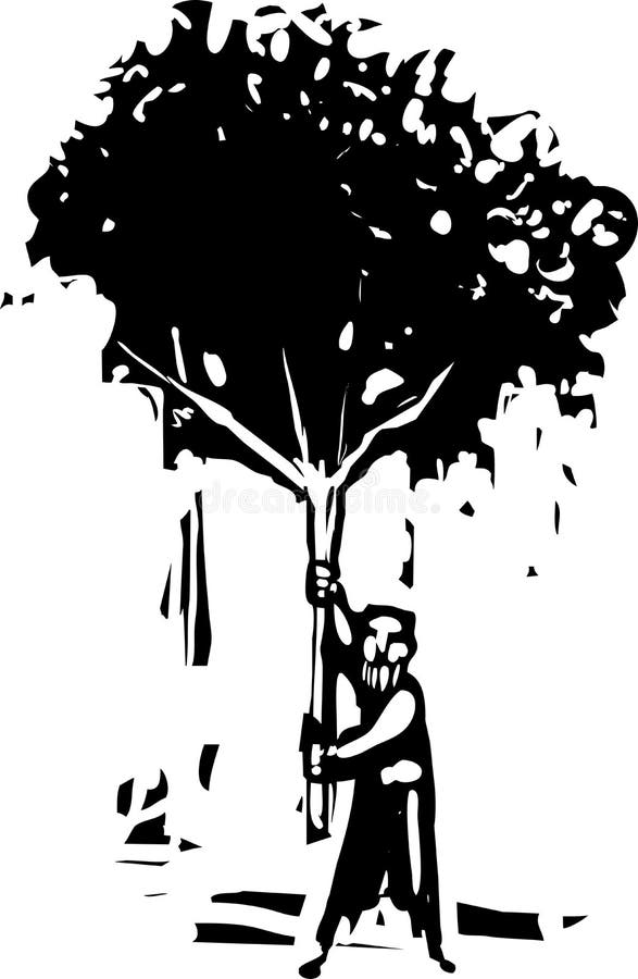 Man with tree stock vector. Illustration of tree, wood - 44072812