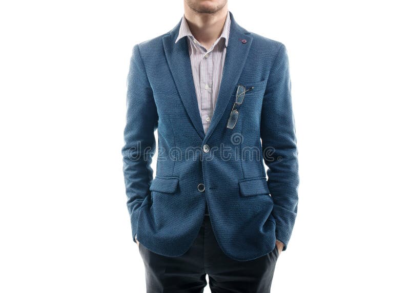 Man in Trendy Suit Standing Alone with His Hands Stock Image - Image of ...