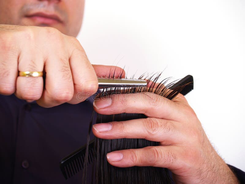 Man trim woman hairs stock image. Image of typescript - 3016005